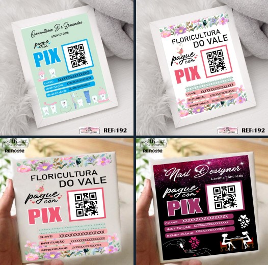 Arquivo Digital Plaquinha PIX Editável - PDF, Canva, PSD e CDR - El...