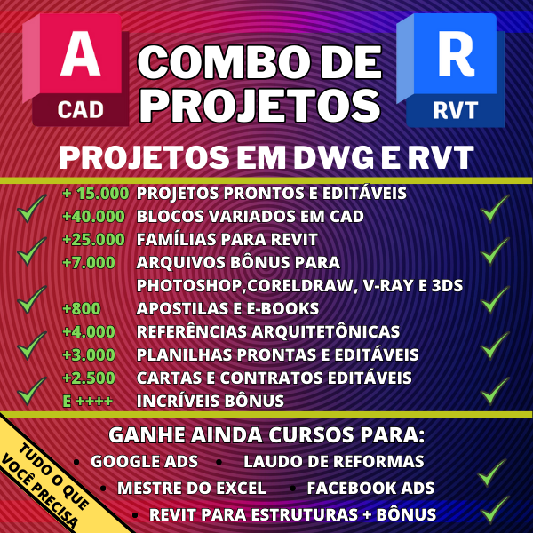 COMBO DE PROJETOS AUTOCAD E REVIT + INCRÍVEIS BÔNUS - Arquitetando ...
