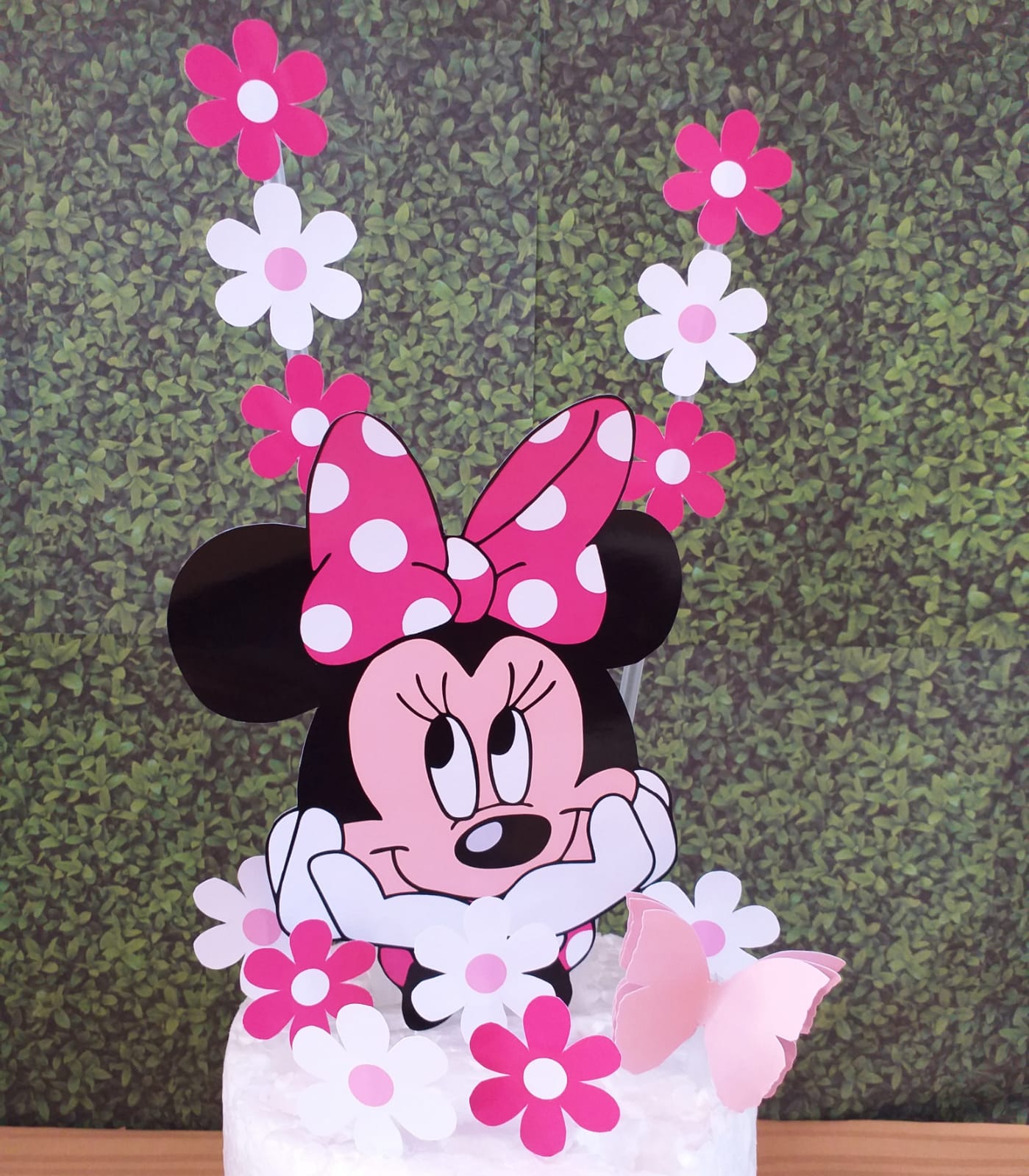 TOPPER DE BOLO MINNIE ROSA - Personalize Papelaria Personalizada