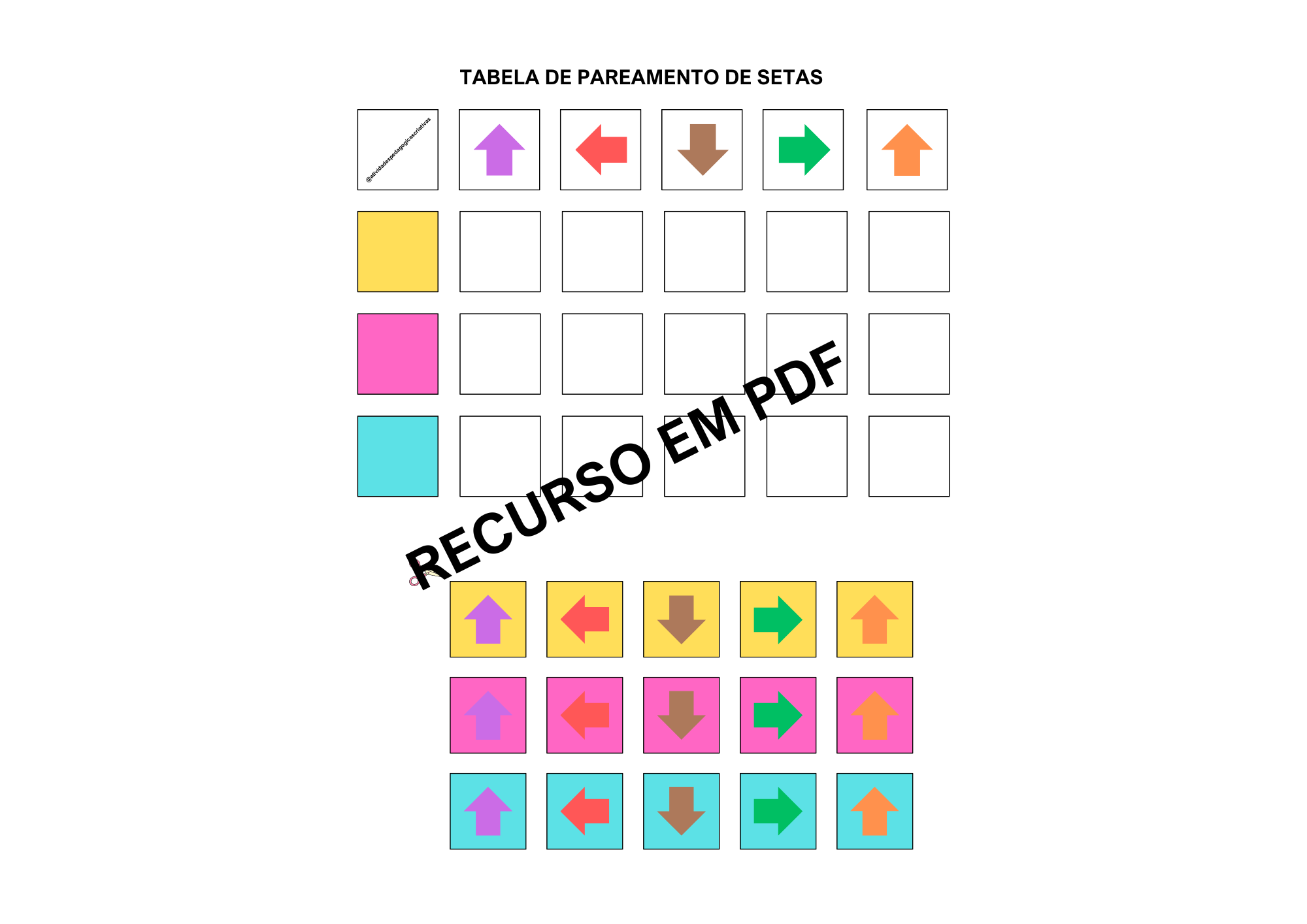 TABELA DE PAREAMENTO DE SETAS - Josely Araújo | Hotmart