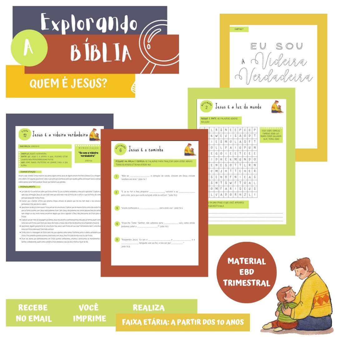 MATERIAL TRIMESTRAL EBD COMPLETO - EXPLORANDO A BÍBLIA - QUEM É JES...