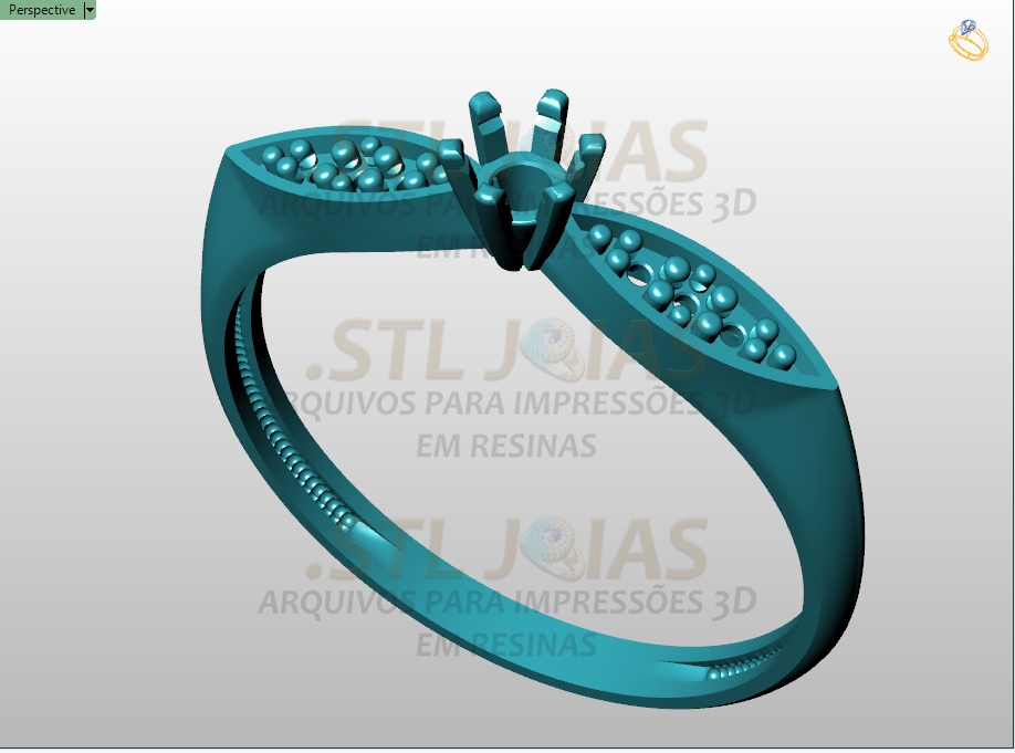 ANEL SOLITÁRIO Arquivo para impressão 3D. Formato STL - STL JOIAS a...