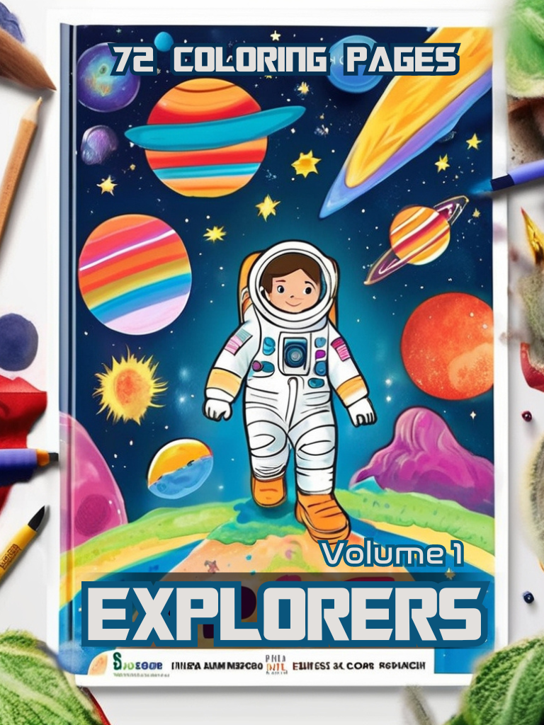 Children's Coloring Book. Exploradores Series, Volume 1, Space Explorers!