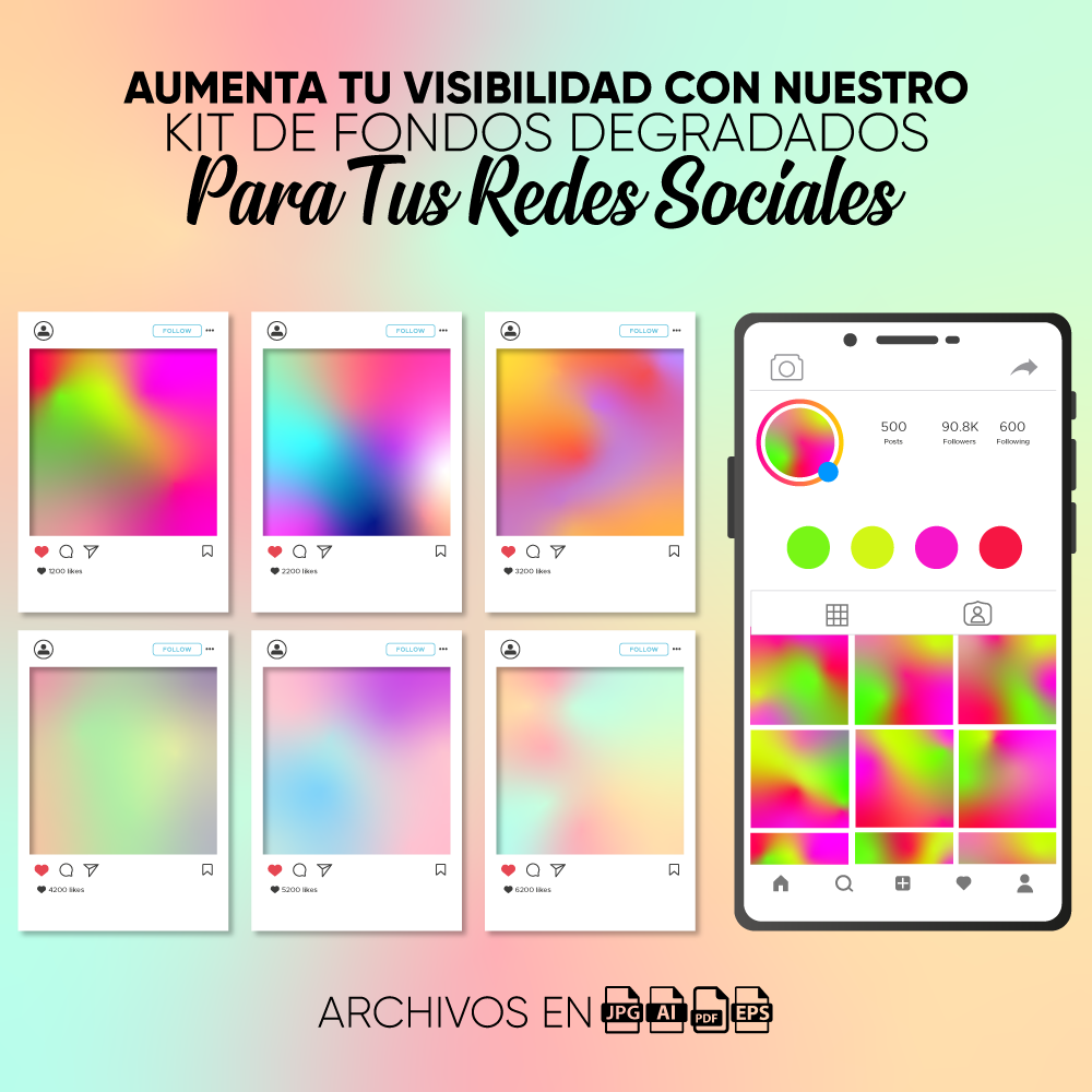 Kit de Fondos Degradados para Redes Sociales - Carolina Montoya