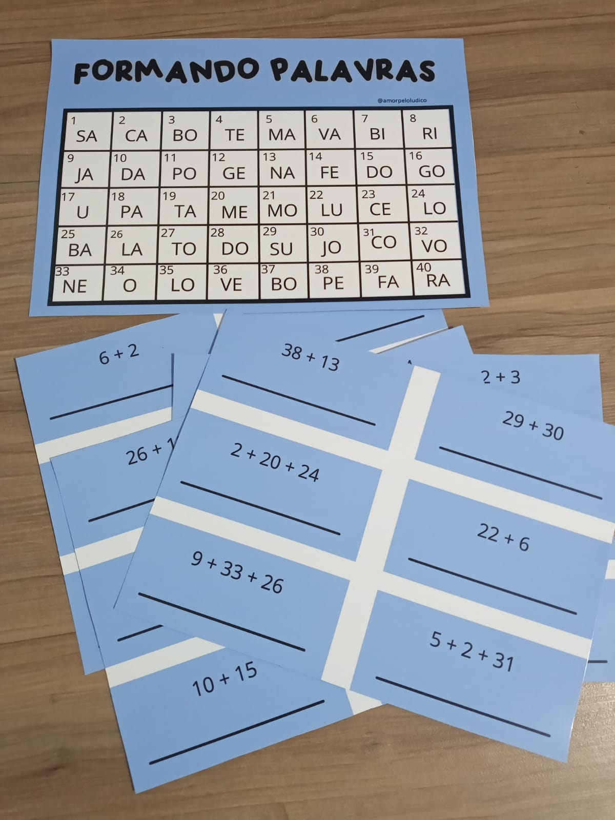 Recurso: Formando palavras - sílabas simples - Tatiane Cunha / Amor...