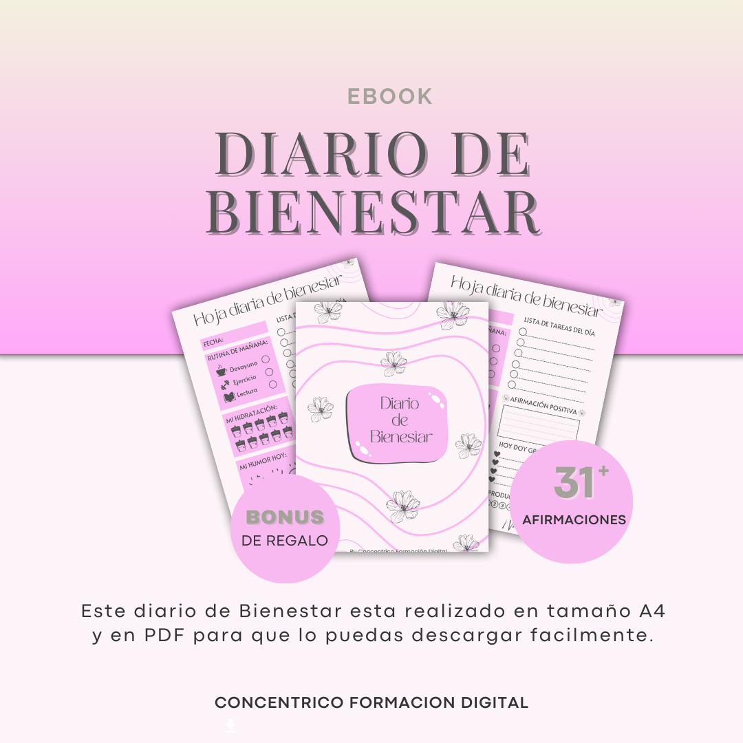 Diario de Bienestar - Concentrico Formación Digital | Hotmart