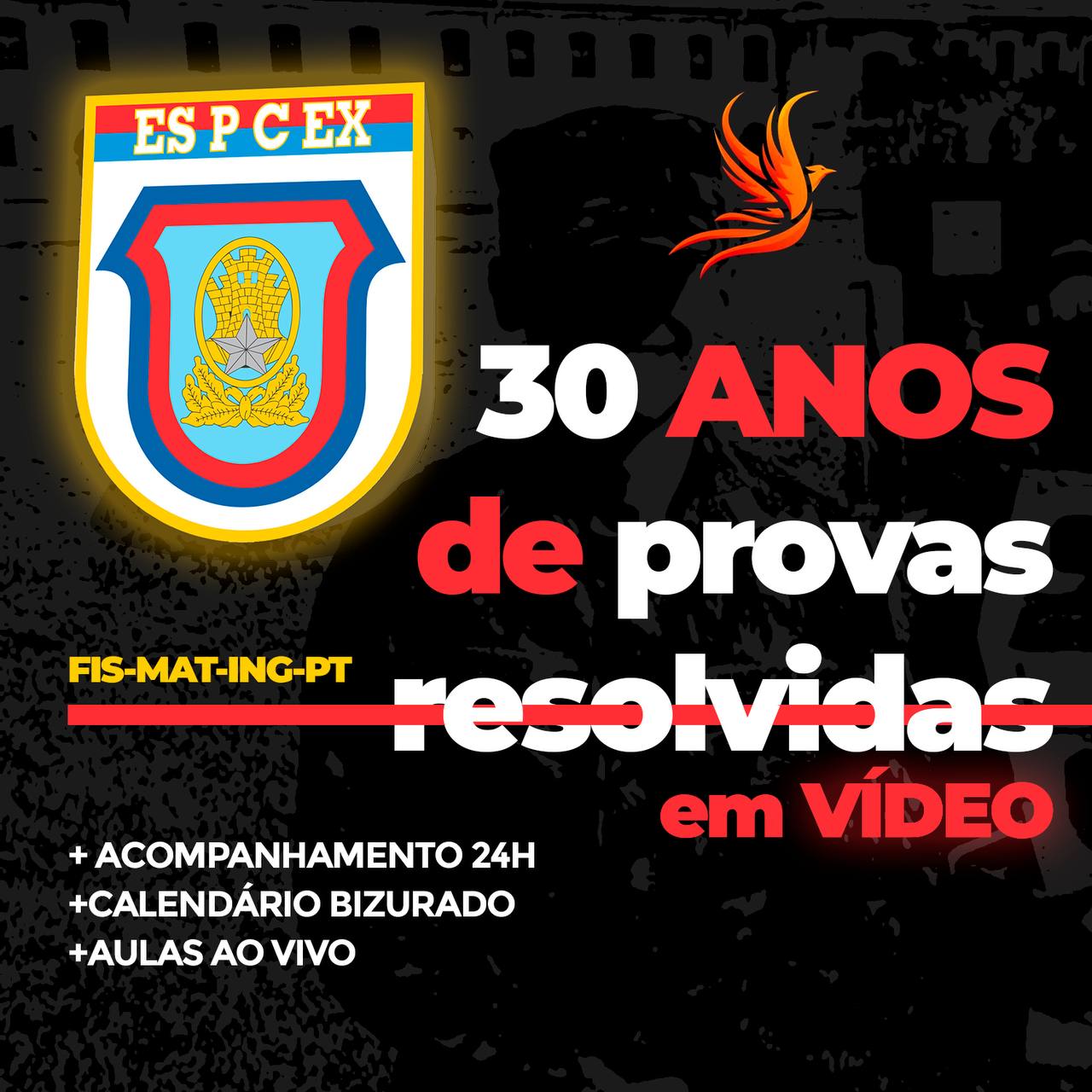 Mentoria + 30 anos de provas da EsPCEx resolvidas em vídeo (Mat/Fis ...