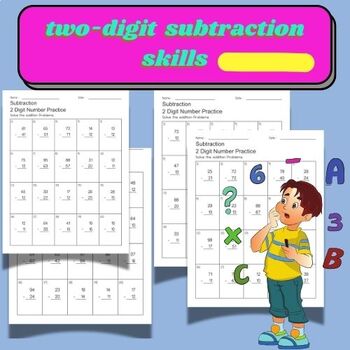 2 digit addition and subtraction within 100 math worksheets - abdel...