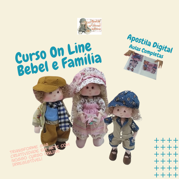 Curso On Line Bebel e Família - Ateliê Fofuras de Pano - Simone Cat...