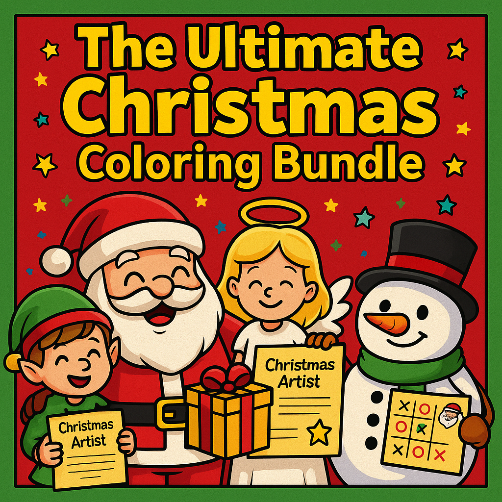 The Ultimate Christmas Coloring Bundle + 5 exclusive holiday bonuse...
