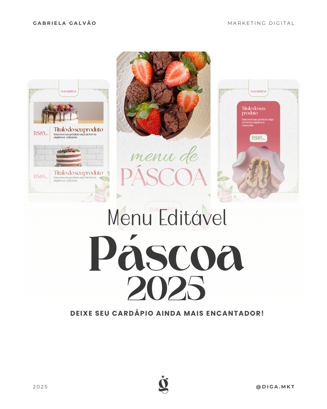 Menu Páscoa 2025 [Editável Canva] - Gabriela Galvão | Hotmart