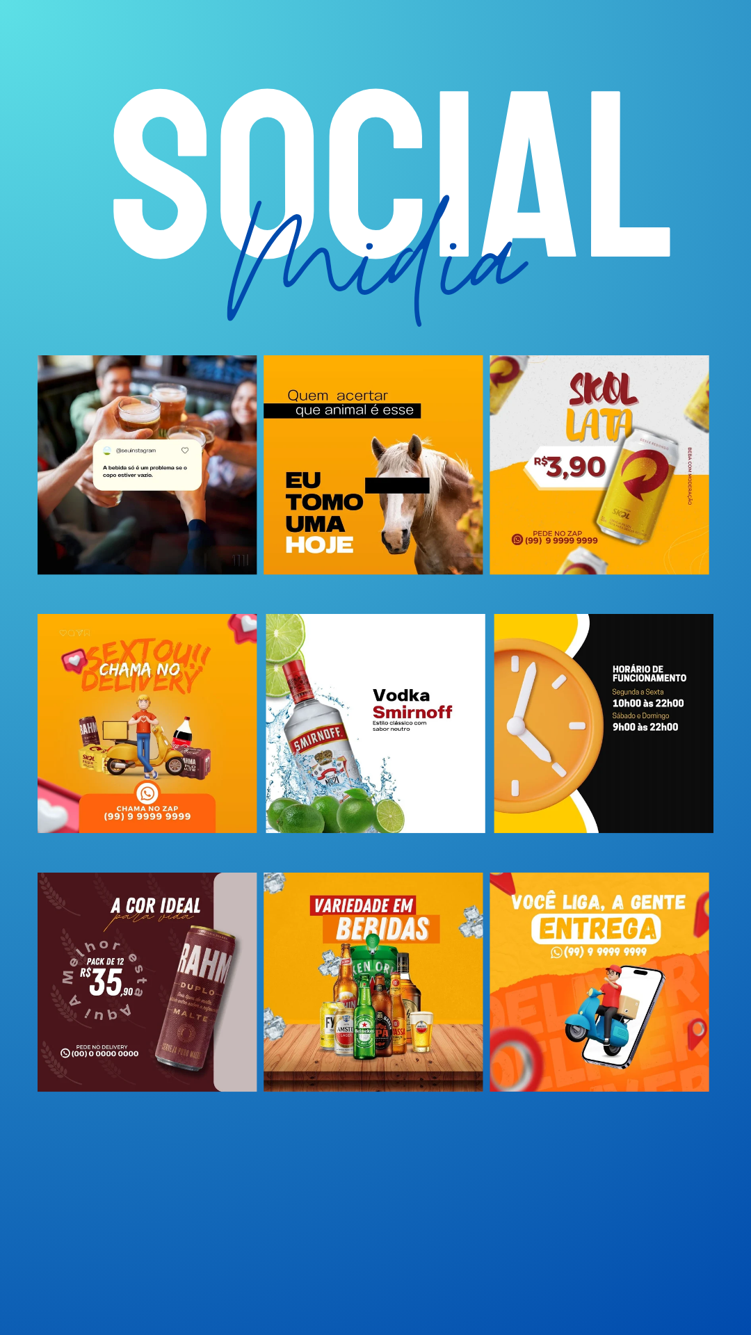 Pack de post para Adegas/Distribuidora de Bebidas - Francisco Dioge...