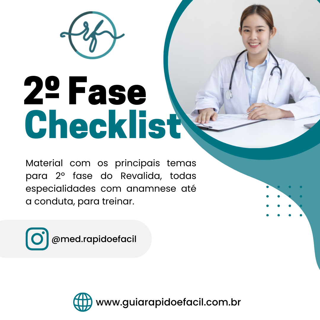 Cheklists 2º Fase Revalida + Bônus cadernetas protocolos - Rápido