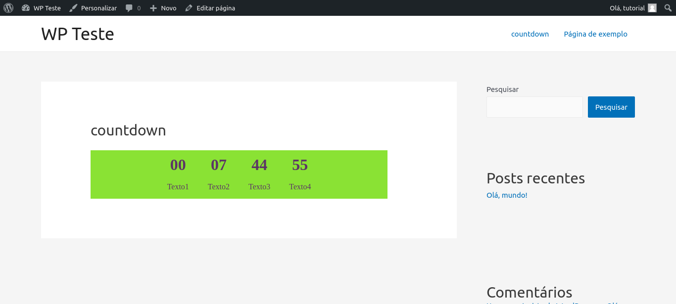 WT Countdown - Contador para WordPress