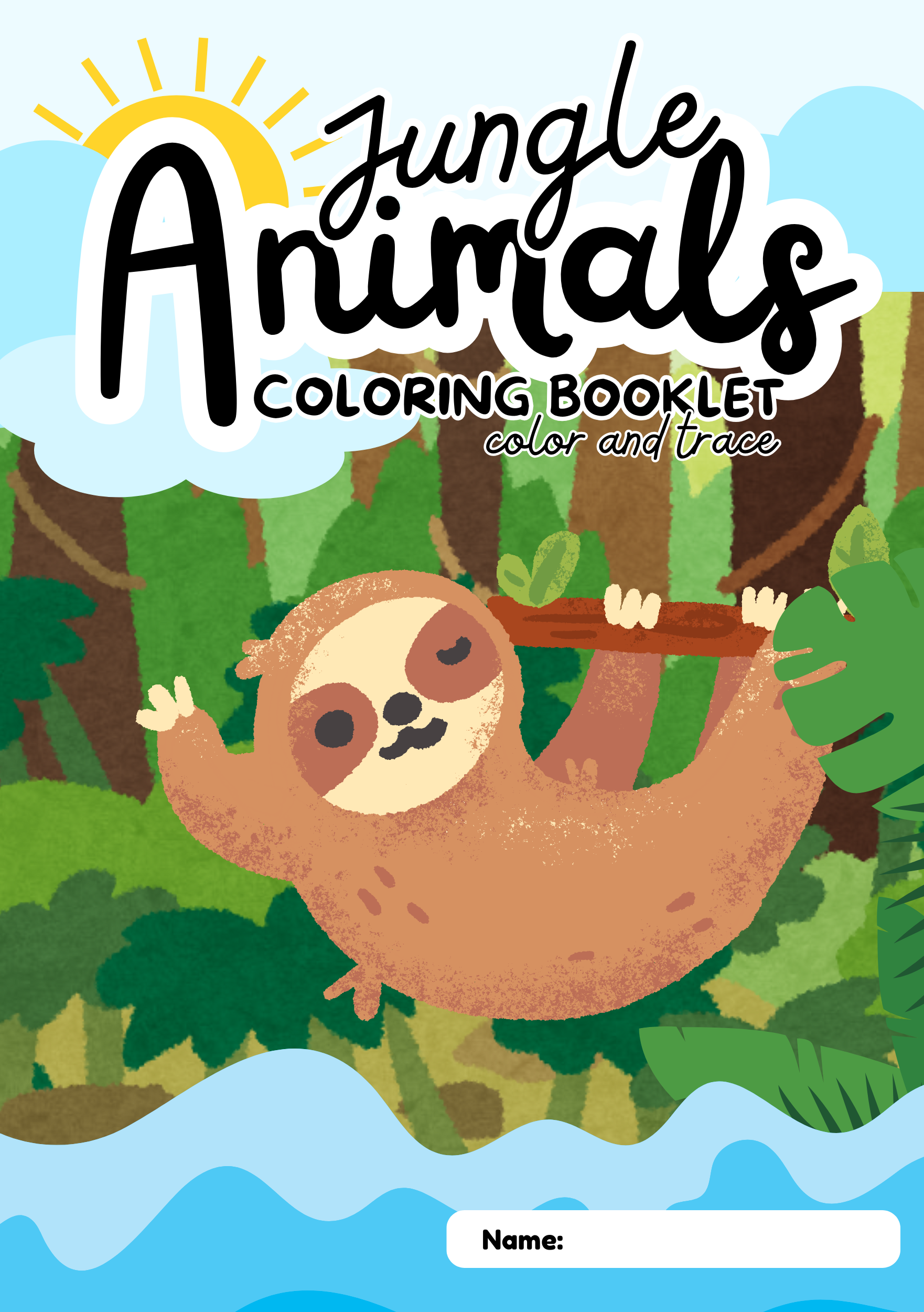 Jungle animals coloring book | Hotmart