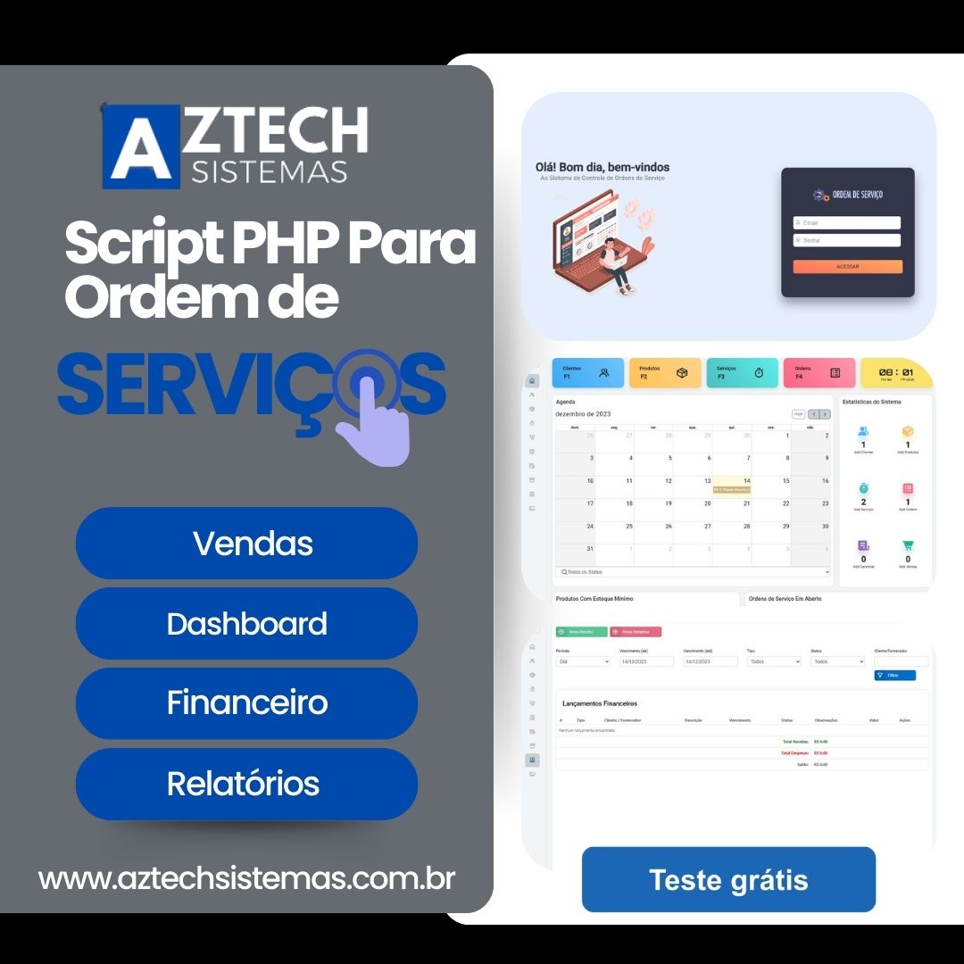 Sistema Script- Php Ordem De Serviço- Assistência Técnica - Aztech ...