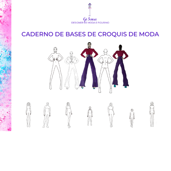 CADERNO DE BASES DE CROQUIS DE MODA - gislei sousa da silva | Hotmart
