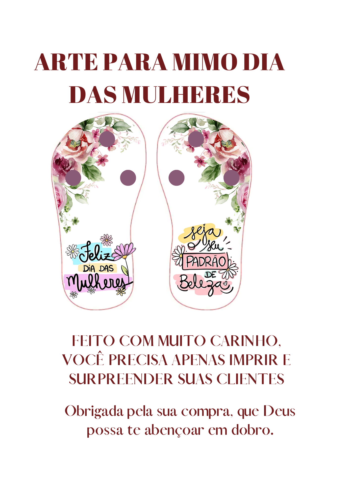 Tag em PDF. Mimo dia das Mulheres