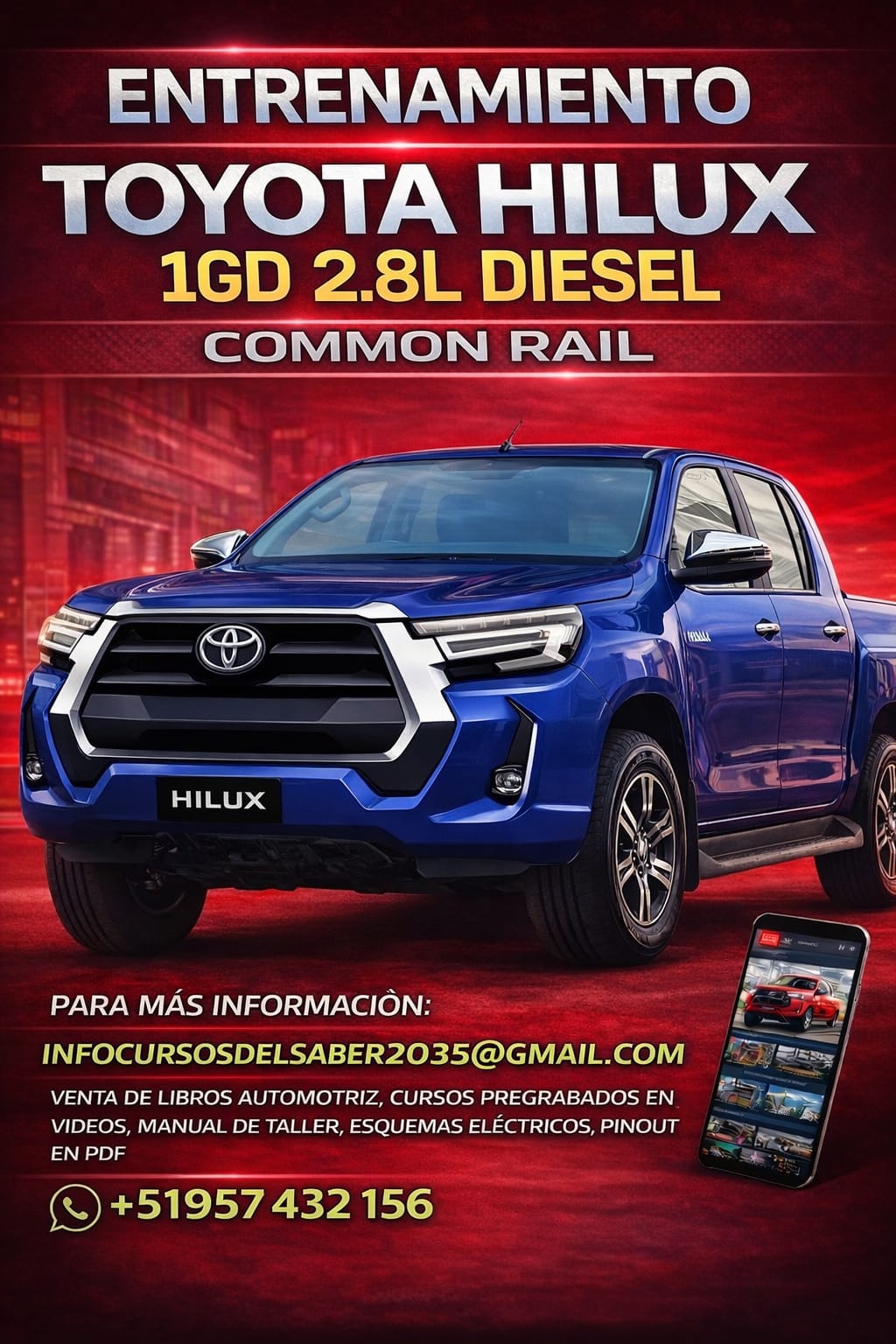 ENTRENAMIENTO CURSO TOYOTA 1GD 2GD G8 PREGRABADOS EN VIDEOS INCLUYE...