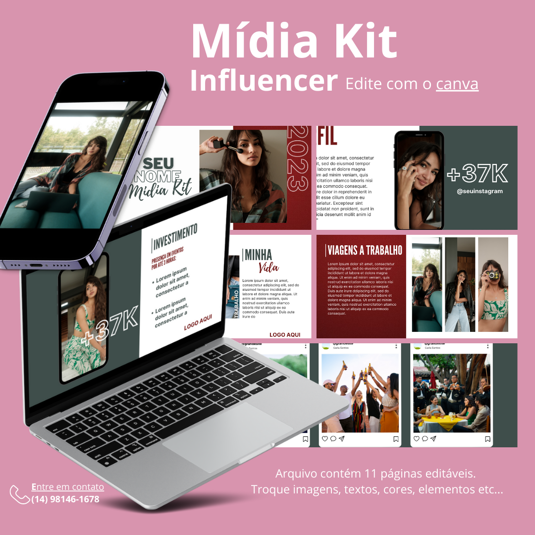 Mídia Kit Profissional para Influenciadores - LUANA CARI | Hotmart