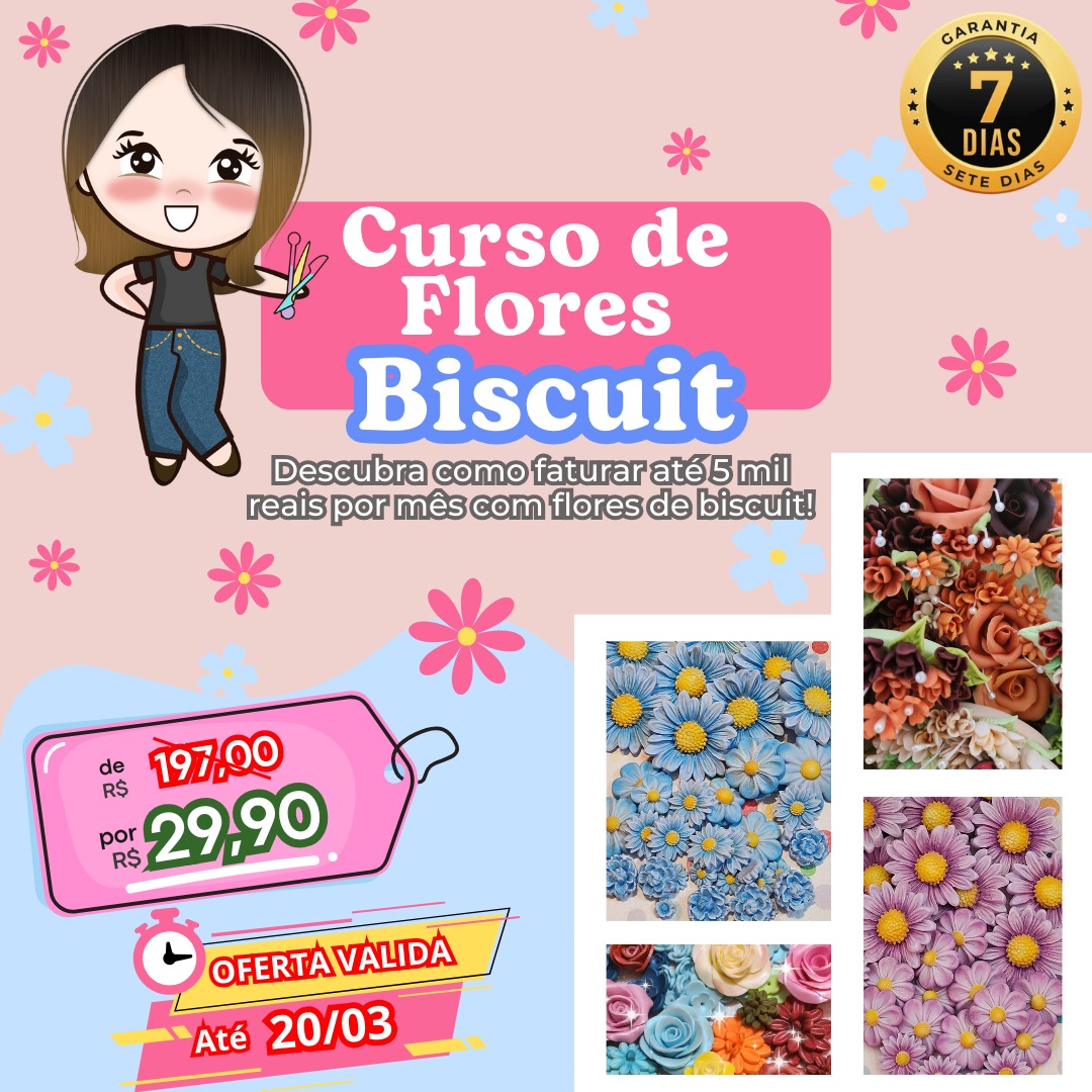 Segredos das Flores de Biscuit: Modelagem Manual, com Moldes e Cort...