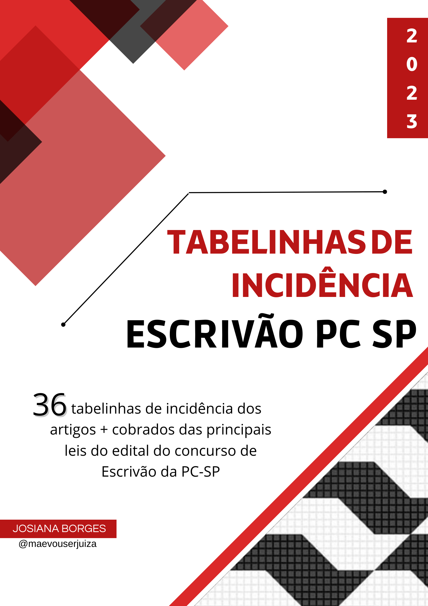 TABELINHAS DE INCIDÊNCIA - ESCRIVÃO PC SP 2023 - Josiana Paula Borg...
