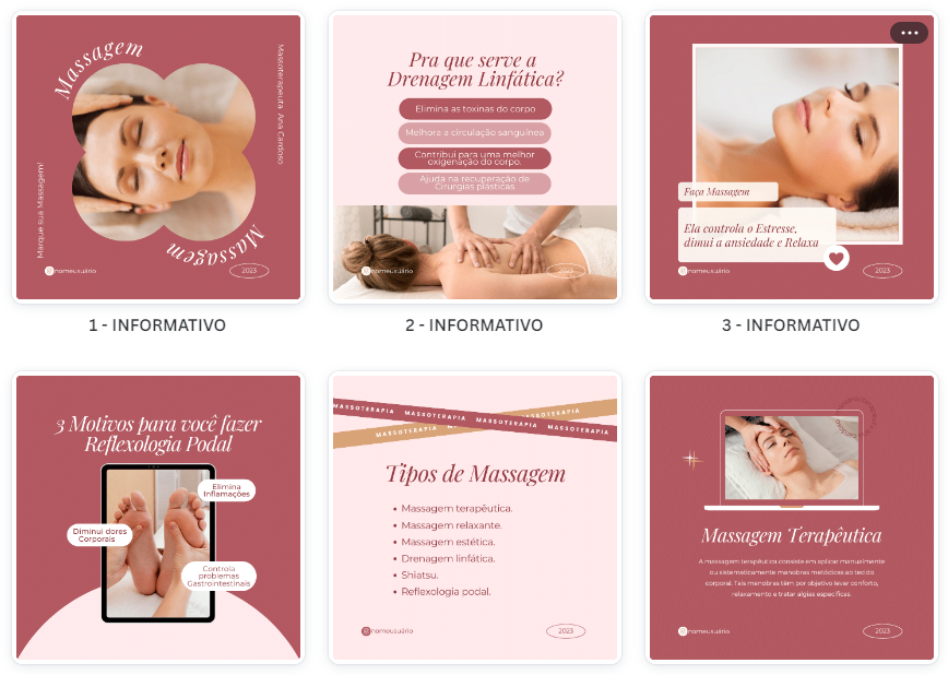 Pack Canva Massoterapia (Pacote Basic) - Canva para empreendedoras ...