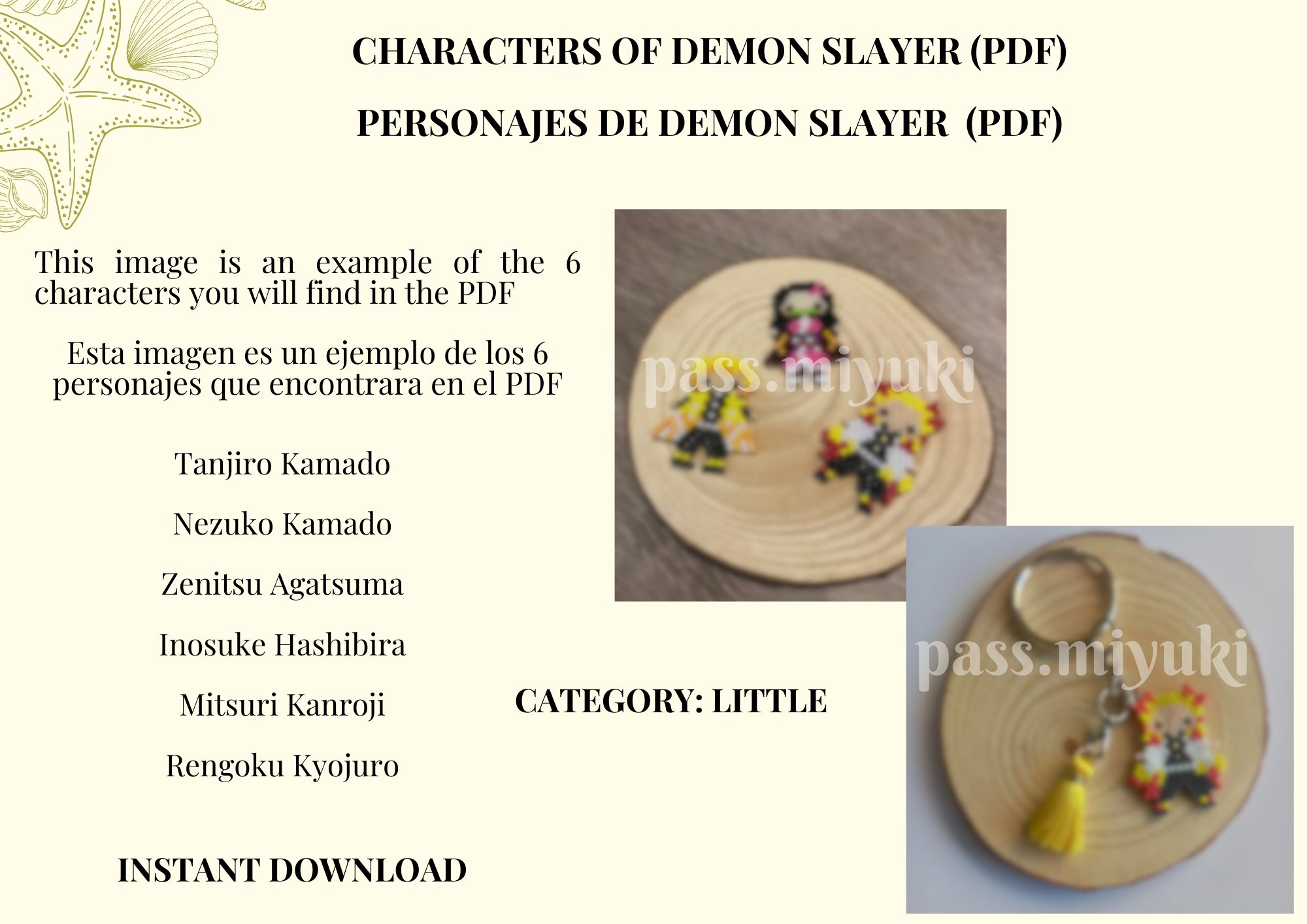 Patron miyuki personajes Demon Slayer - paula sanchez | Hotmart