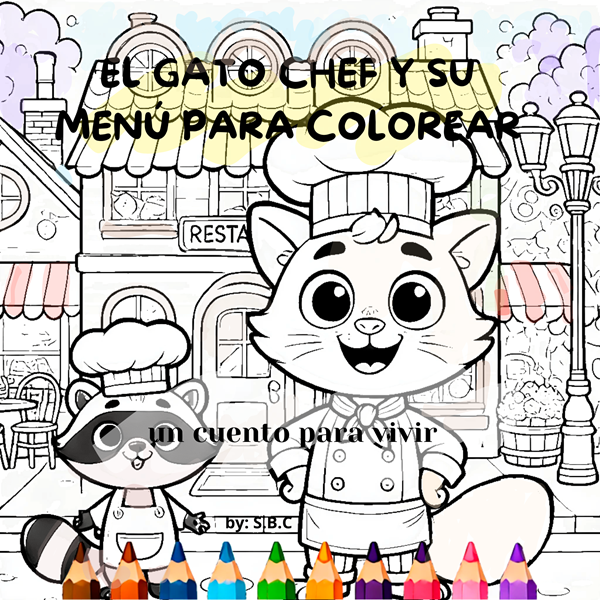 El Gato Chef y su Menú para Colorear - ESPAÑOL - Stephanie Baquedan...
