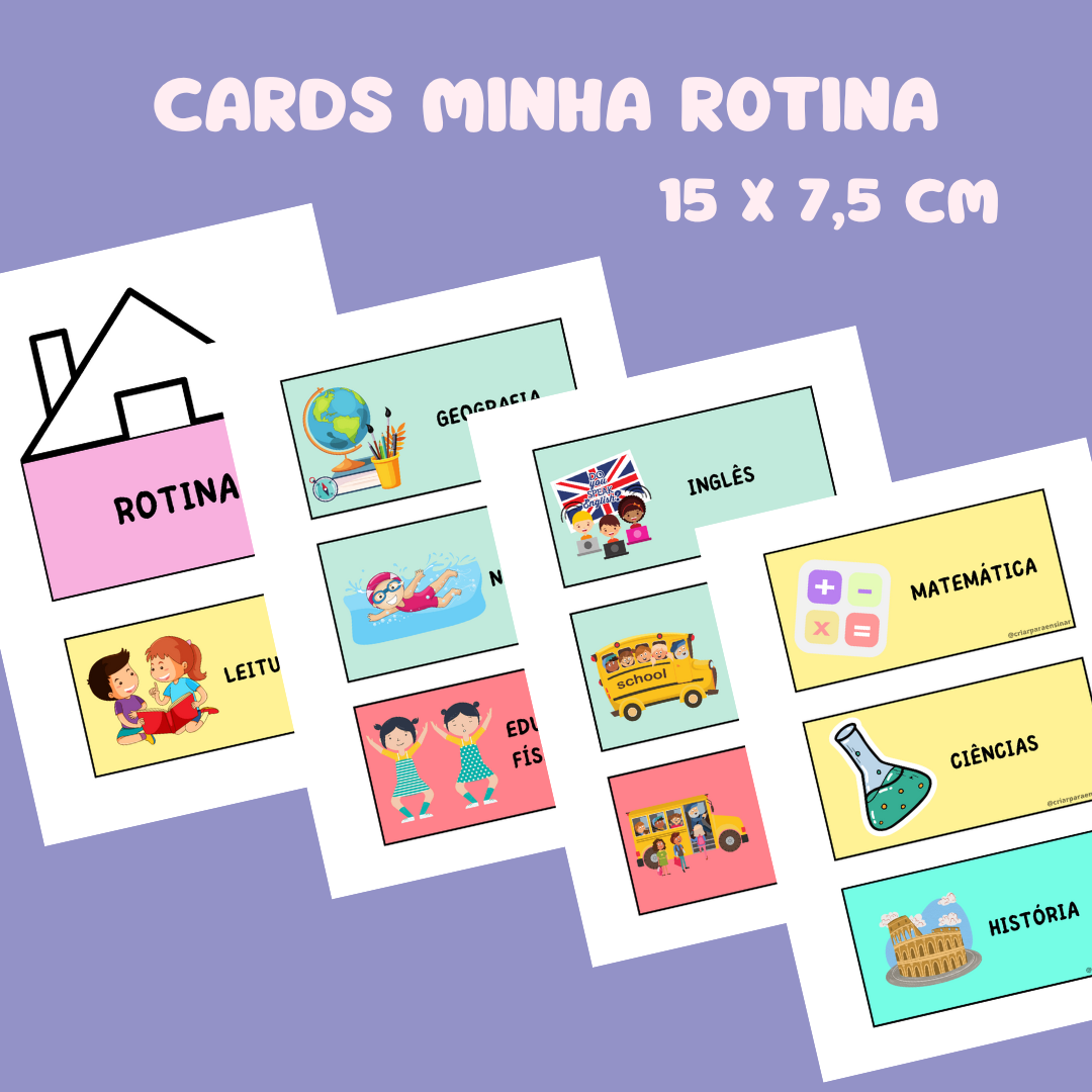 CARDS MINHA ROTINA 15 X 7,5 CM
