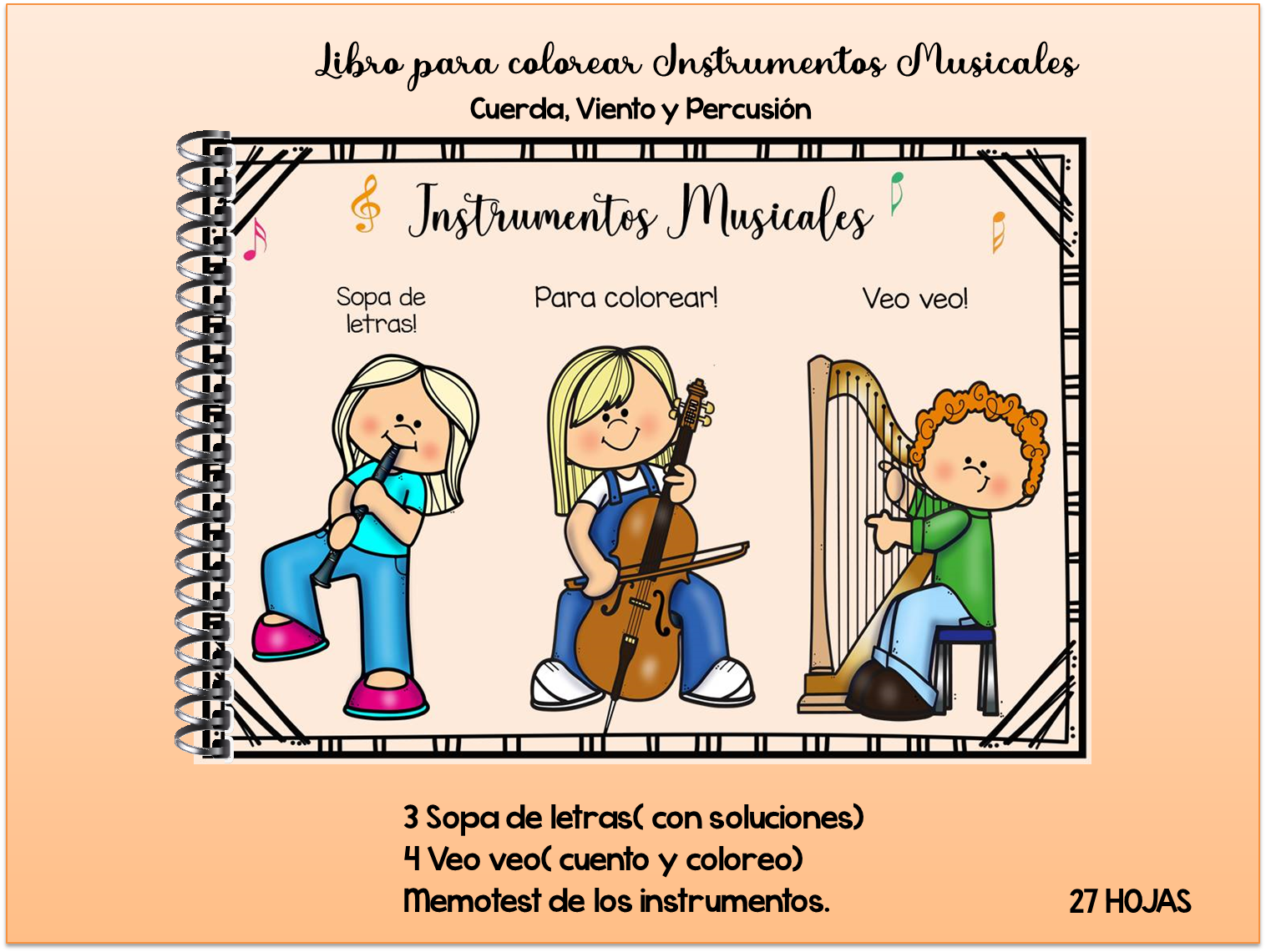 Mi libro de Instrumentos Musicales para colorear más juegos . - Ali...
