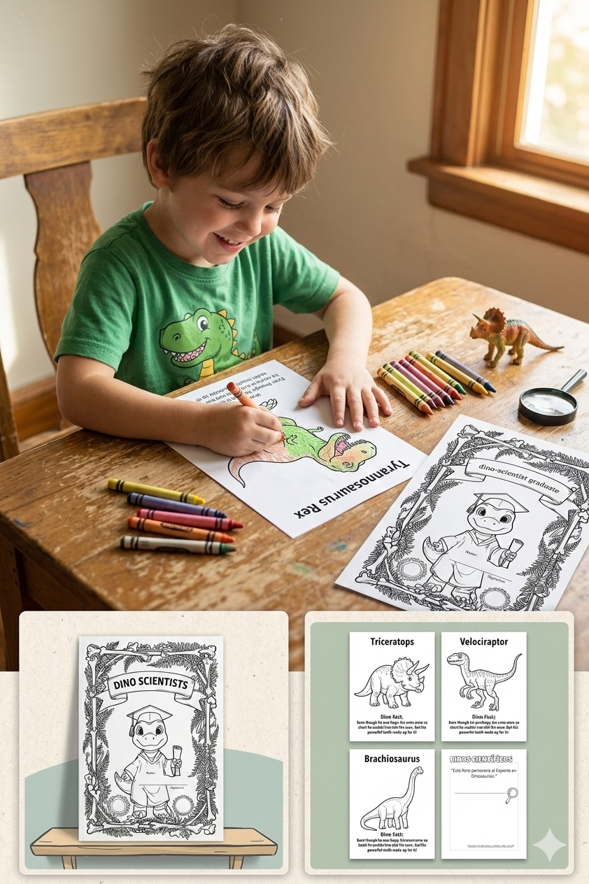 Dino-Scientists: Educational Coloring & Activity Book (Digital ...