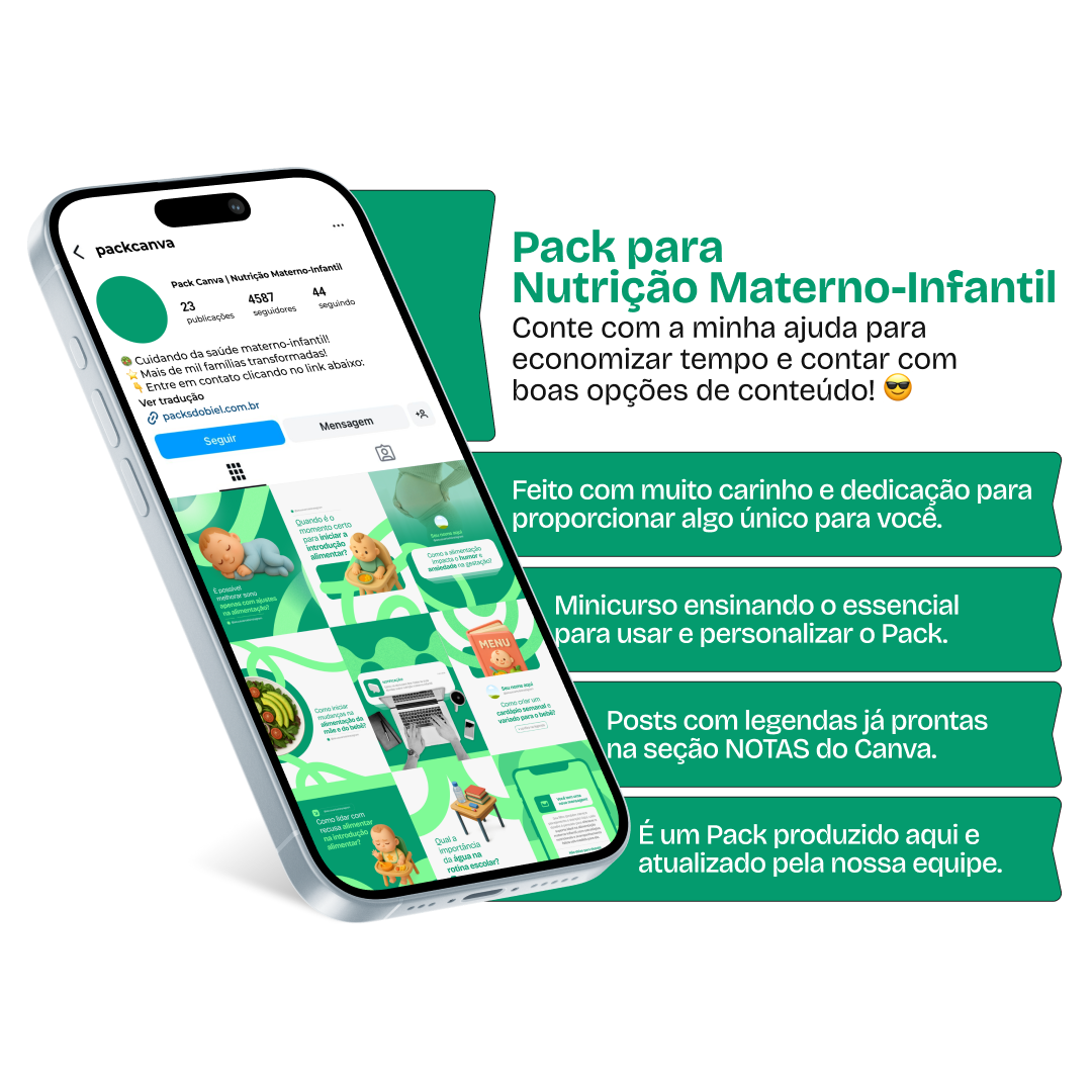 Pack Canva - Nutrição Materno-Infantil | Posts com conteúdos nichados e ...