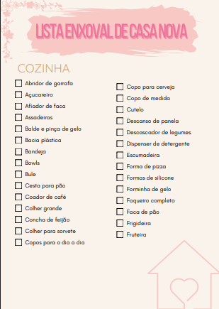 Lista completa de enxoval para casa nova - Bianca Bernardo Dickmann...