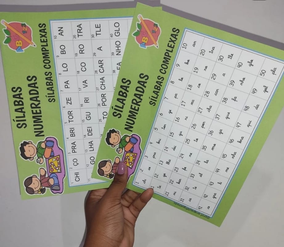Kit sílabas numeradas complexas