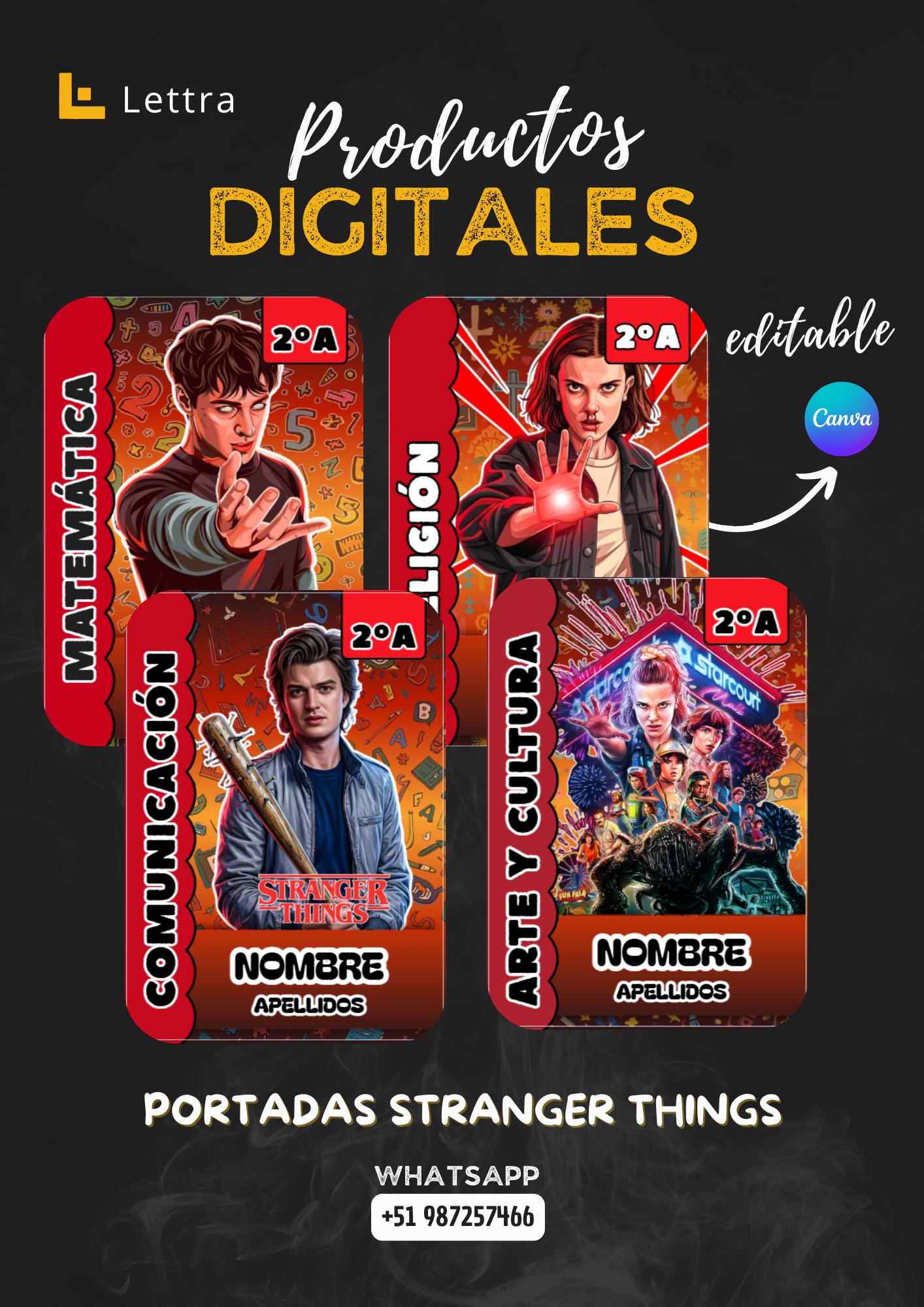 PORTADAS DE CUADERNOS A4 - STRANGER THINGS - Lettra | Hotmart