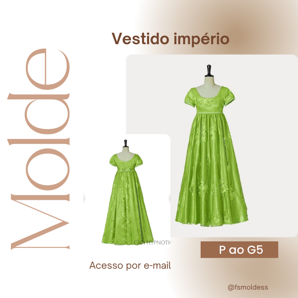 Molde Vestido Império Franciele Souza Hotmart