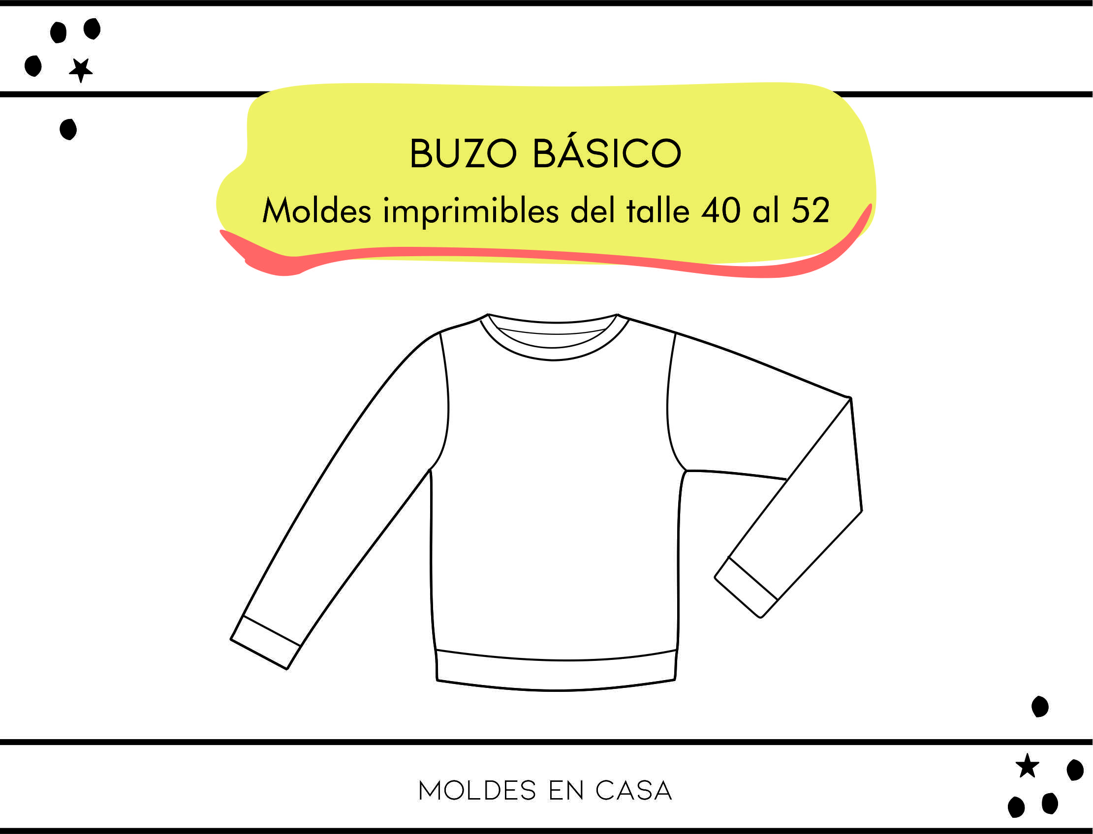 Molderia imprimible Buzo básico - Moldes en casa | Hotmart