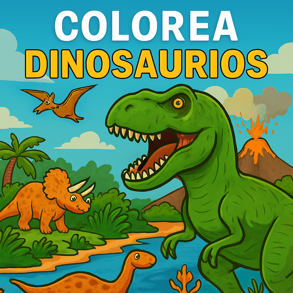 Colorea el Mundo Jurásico: Dinosaurios que Cobran Vida - Dario Xavi...