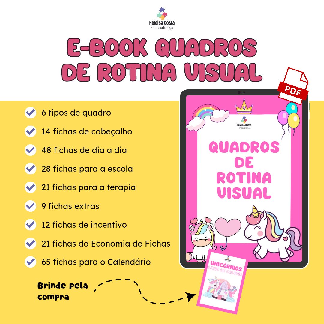 Quadros de Rotina Visual - Fga. Heloisa Costa | Clube Fala & L...