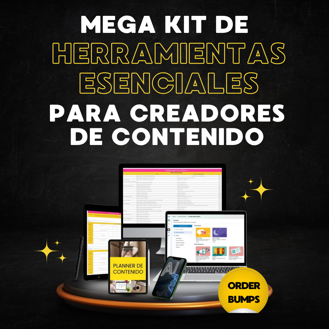 Mega Kit de herramientas esenciales para creadores de contenido.