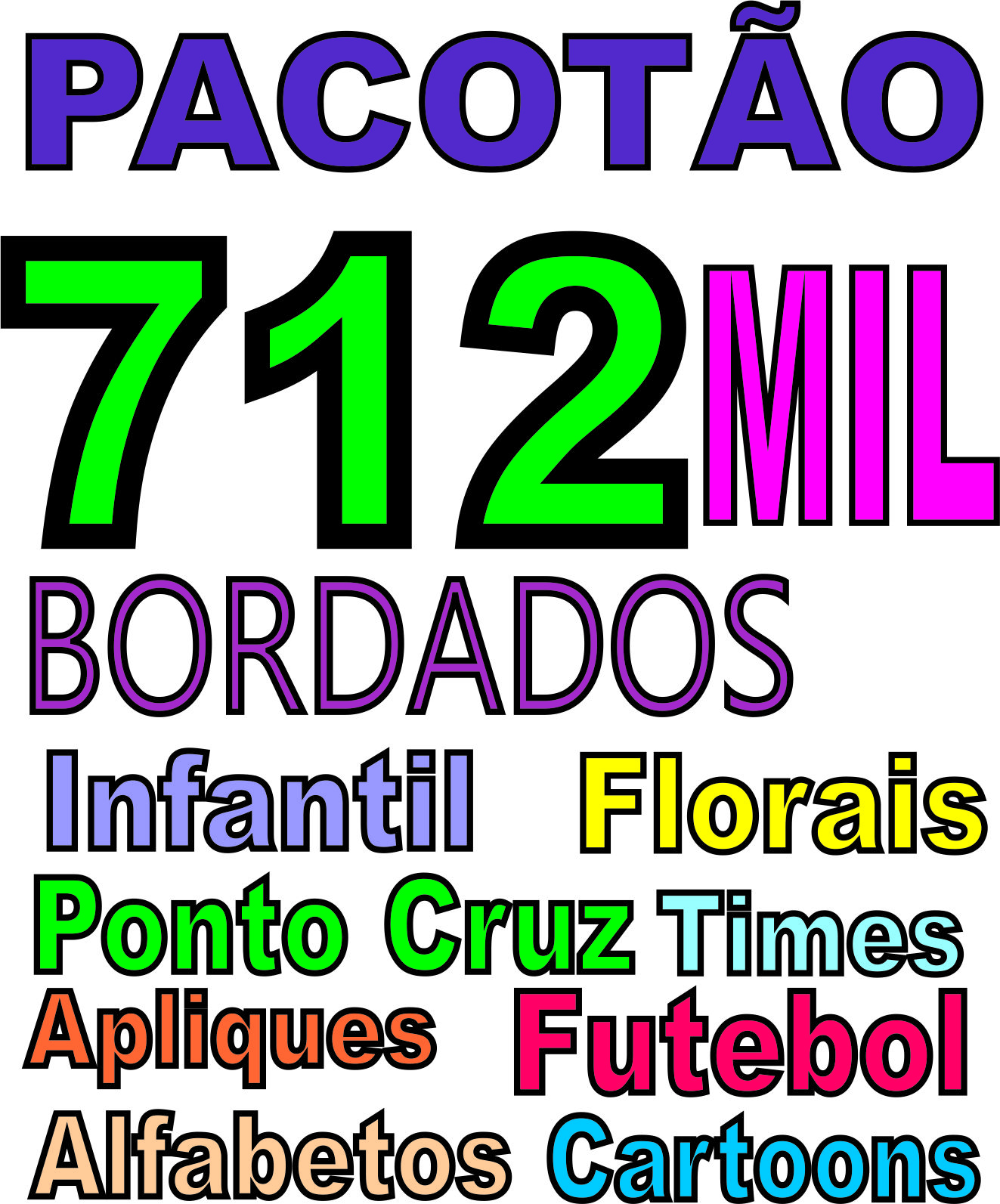 Matrizes de bordados prontos para bordar - super pacote com 712 mil...