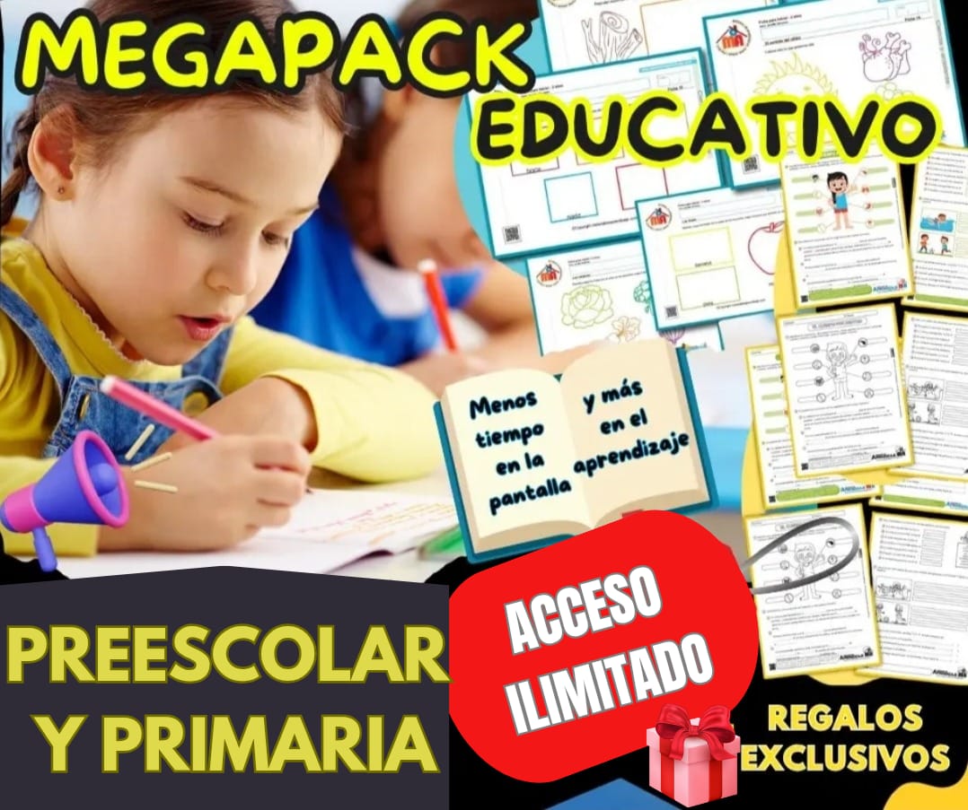 MEGA PACK PROFESIONAL PREESCOLAR Y PRIMARIA + BONOS - Aprendizaje I...