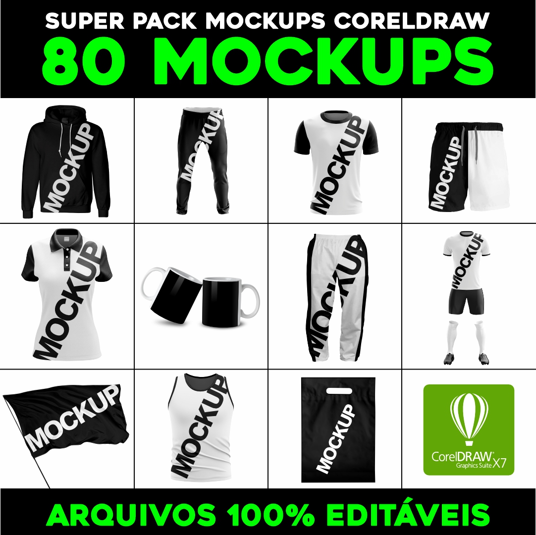 Super Pack 80 Mockups Coreldraw - Cardoso Print | Hotmart
