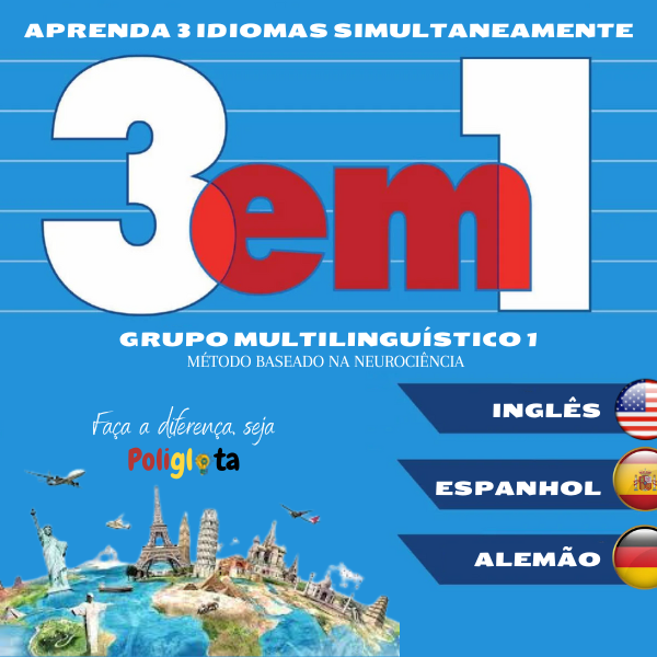 3x1 - Trilíngua Sinérgica: Aprendizado Triangular. Aprenda 3 idiomas simultaneamente - Grupo ...