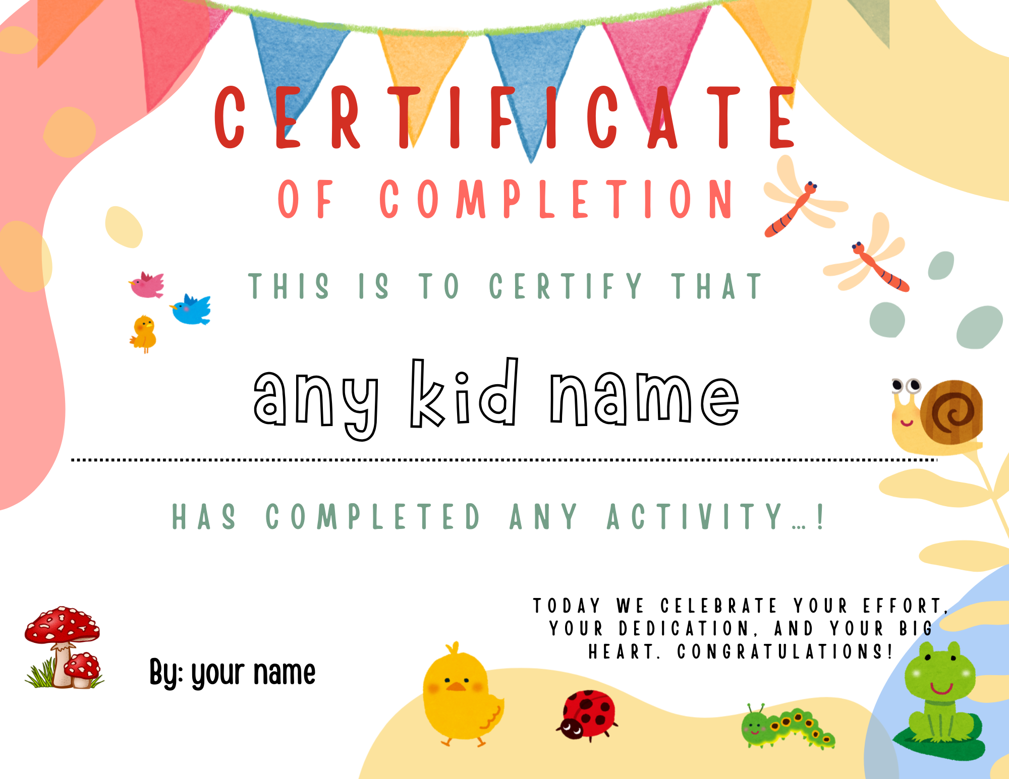 Congratulations cards for little kids | Hotmart