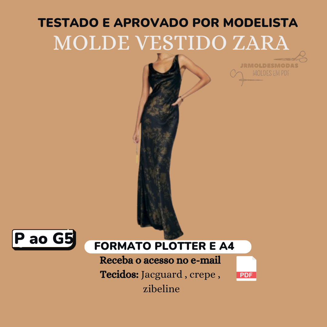 Molde Vestido Zara - Jr Produtos Digitais | Hotmart