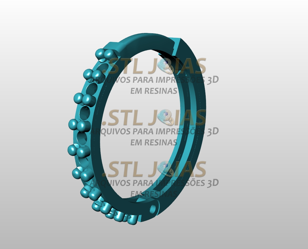 BRINCO ARGOLA COM PEDRAS Arquivo para impressão 3D. Formato STL