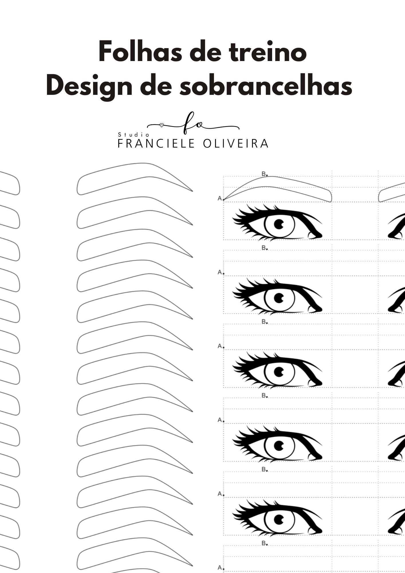Folhas de treino design de sobrancelhas - Franciele Ferreira de Ol...