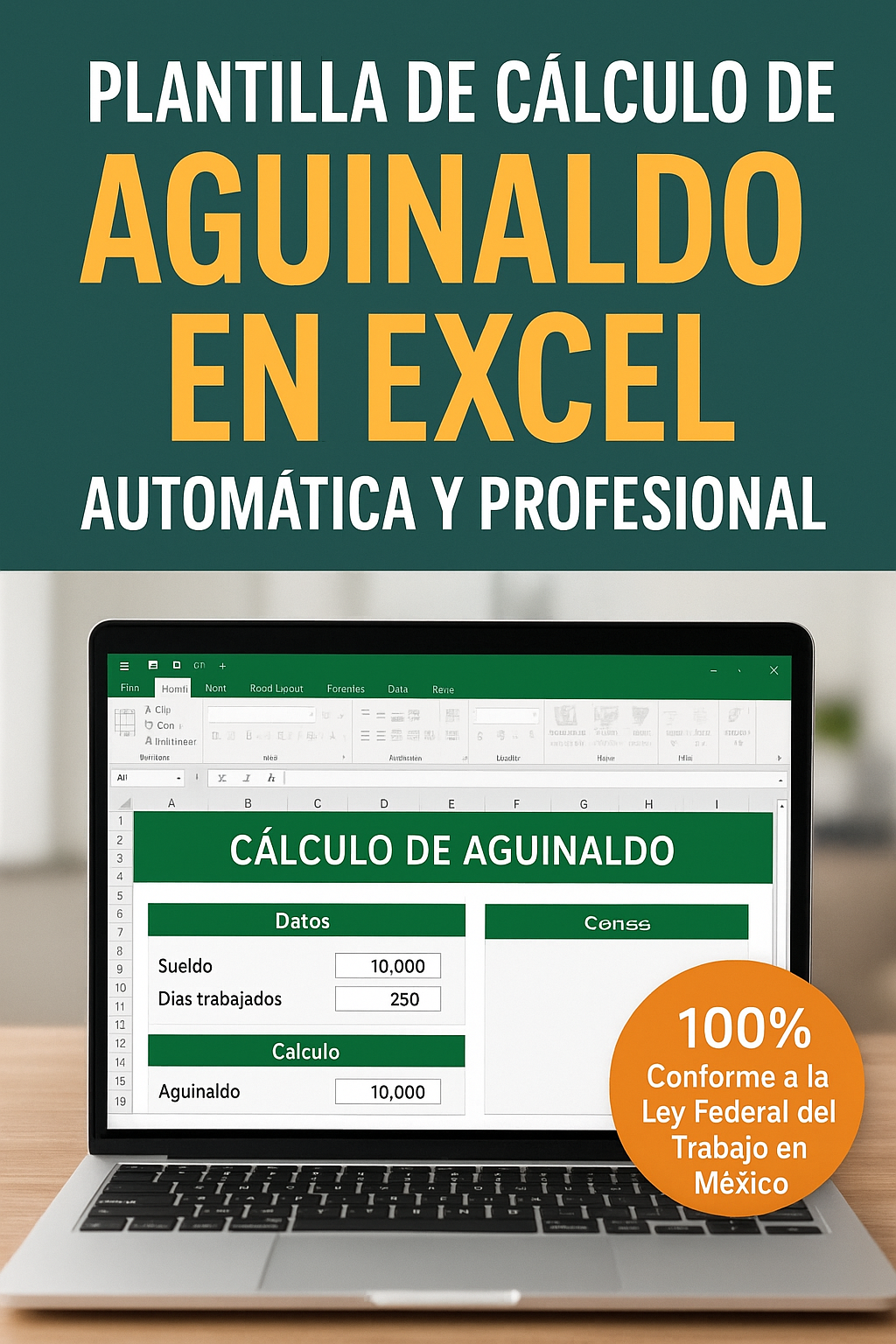 Plantilla de Cálculo de Aguinaldo en Excel – Automática y Profesion...